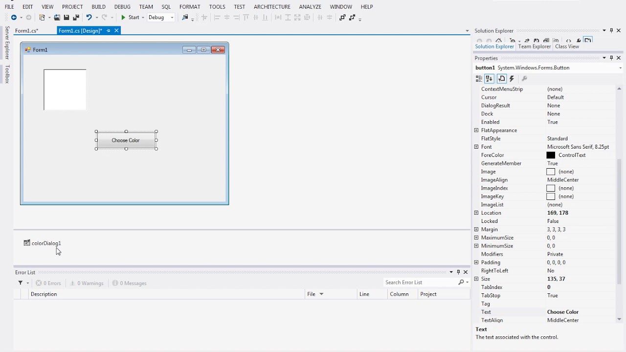 ColorDialog Control C#.NET Tutorial