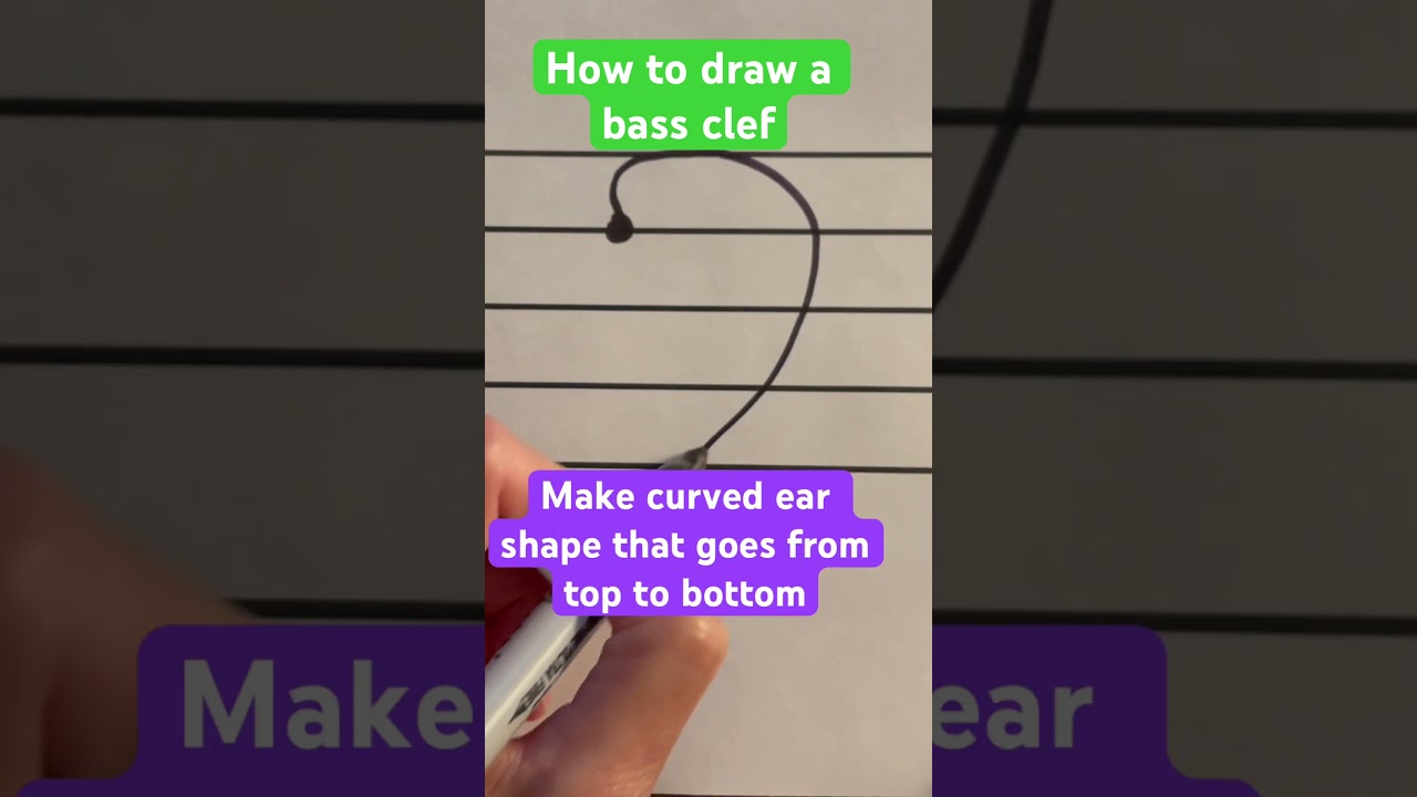 How to draw a bass clef in 3 easy steps