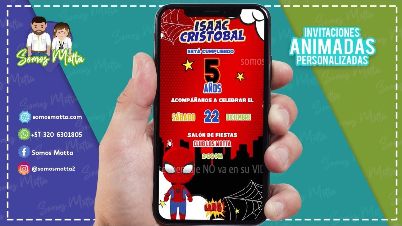 INVITACIÓN digital 🕷 Spiderman BEBÉ 🕸  (+ de 3 modelos)