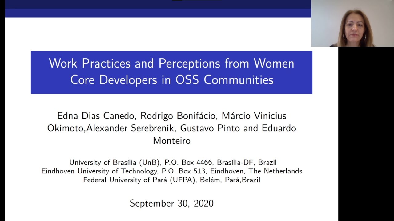ESEM 2020: Work Practices and Perceptions from Women Core Developers in OSS Communities