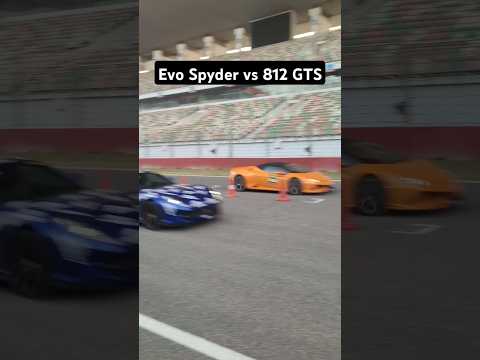 Huracan EVO Spyder vs Ferrari 812 GTS Drag race #812gts #812 #huracan #huracanevo #dragrace #drag