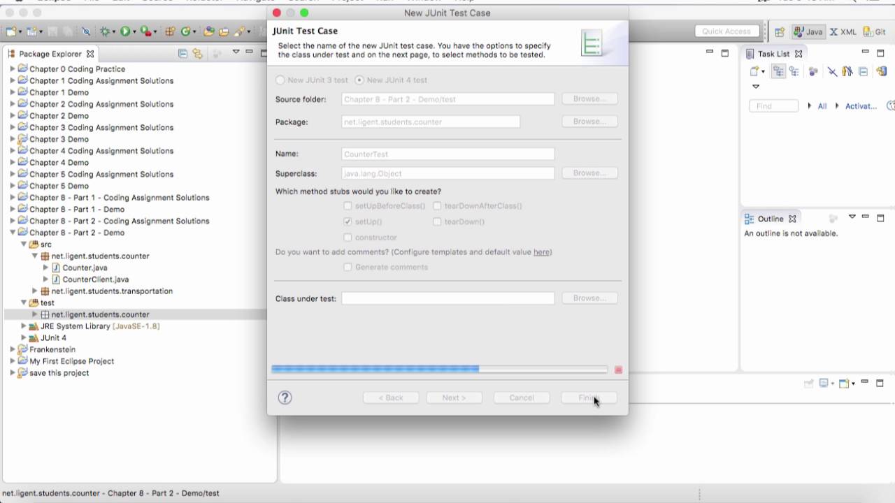Tutorial: Java Chapter 8 - Part 2 - JUnit Test Counter Class