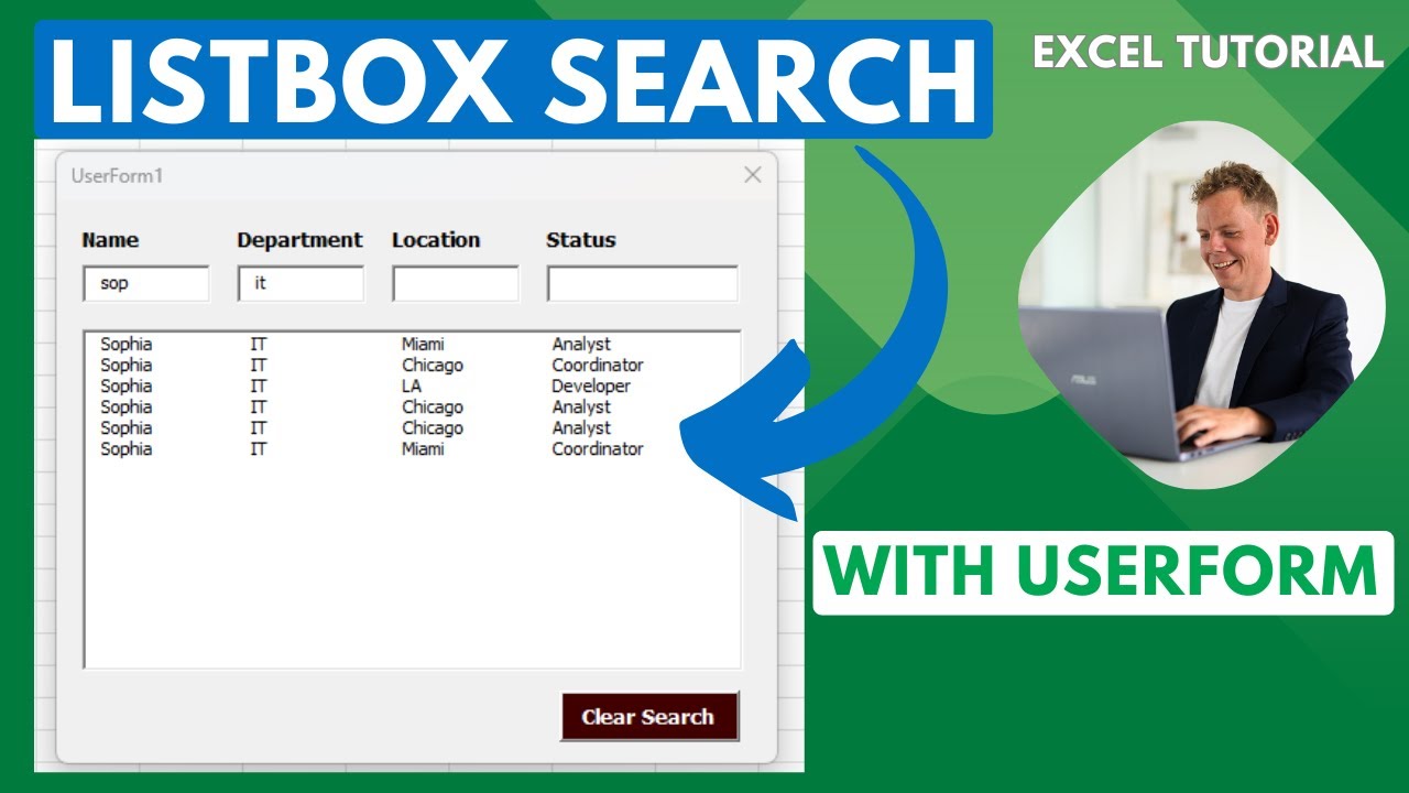 Excel VBA ListBox Search in UserForm | Filter Data Instantly [Step-by-Step Tutorial]