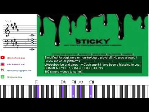 Easy Piano Tutorial for "Sticky" - The Outro Portion by Tyler the Creator @the_keyboard_plug