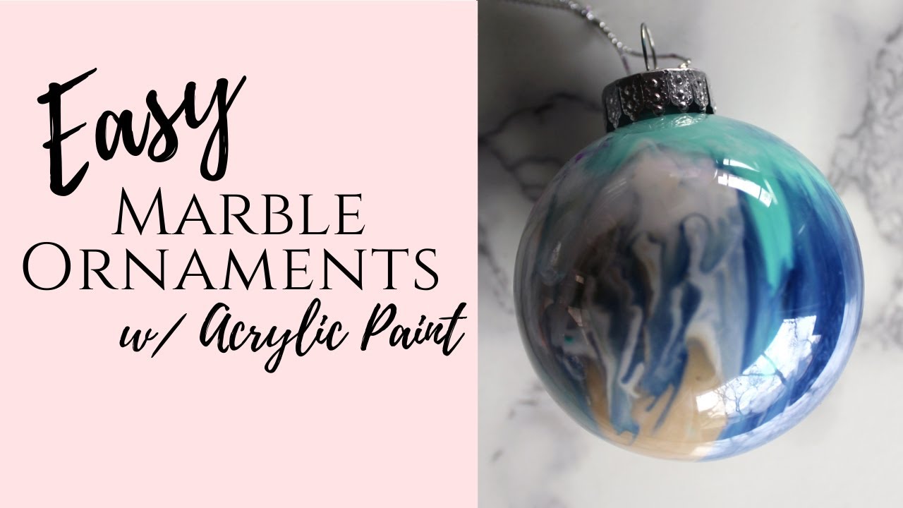Marble DIY Glass Ornaments From Dollar Store Supplies