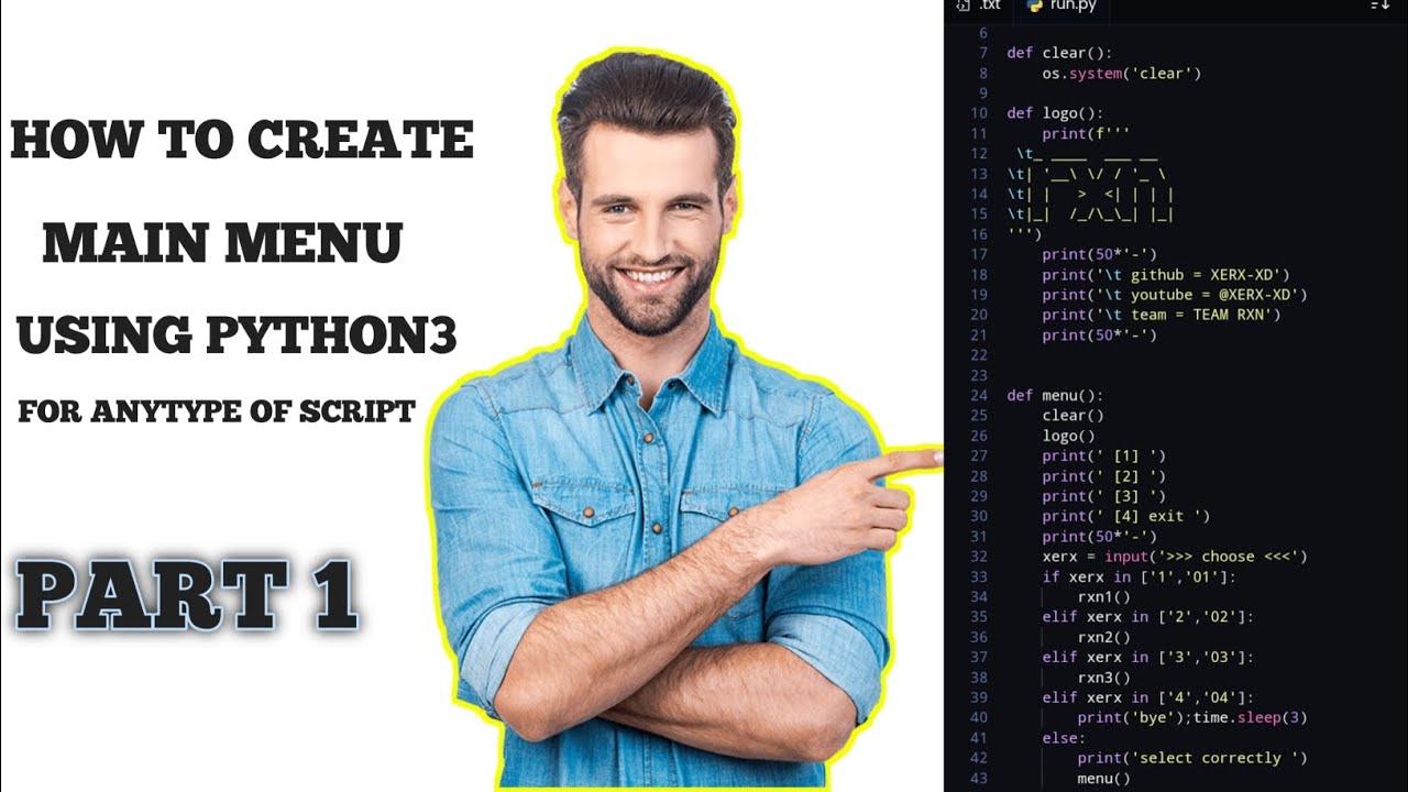 how to create main menu in python3 using mobile #python #python3 #cloning #xerx-xd # termux