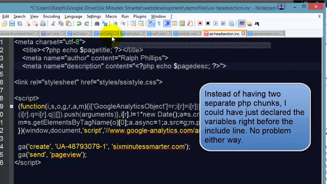 Use PHP Variables with Server Side Includes to Add Unique Content