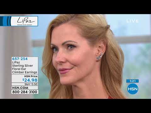LiPaz Sterling Silver Floral Ear Climber Earrings