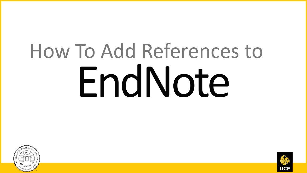 How to Add References to EndNote