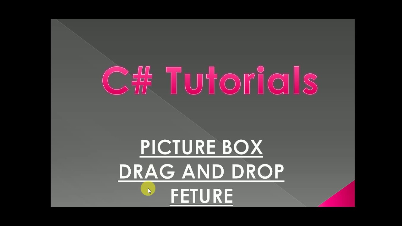 C# tutorial Drag and Drop Image
