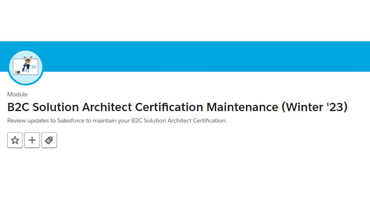 B2C Solution Architect Certification Maintenance (Winter '23)