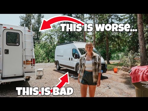 MORE PROBLEMS for the Chinook RV on to of Van Build DISASTER! | DIY OFF GRID CAMPER VAN VANLIFE
