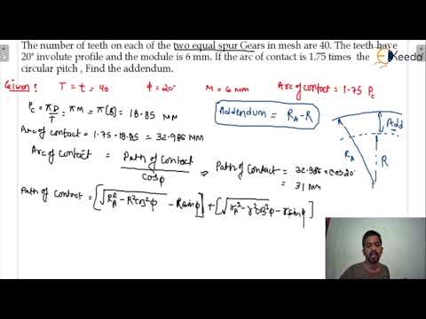 Practice Questions1: Length of Path and Arc of Contact -Gear- GATE Theory of Machines and ...