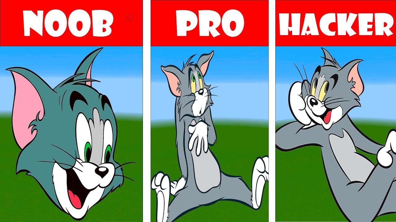 NOOB VS PRO VS HACKER Minecraft Pixel Art Tom