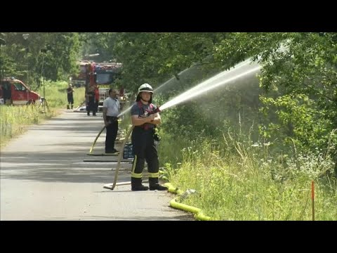 Forest fire at former ammunition depot in southern Hesse