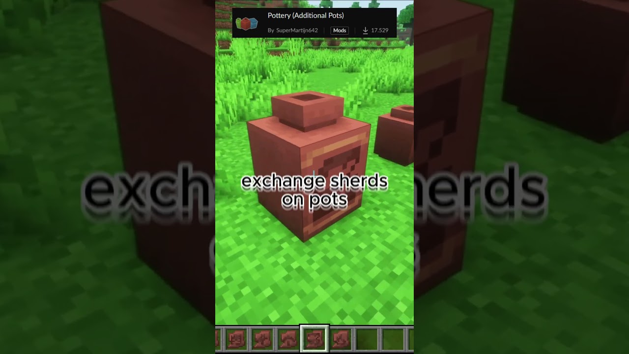 Pottery (Additional Pots) Minecraft Mod  #minecraft #moddedminecraftseries #gaming  #mods