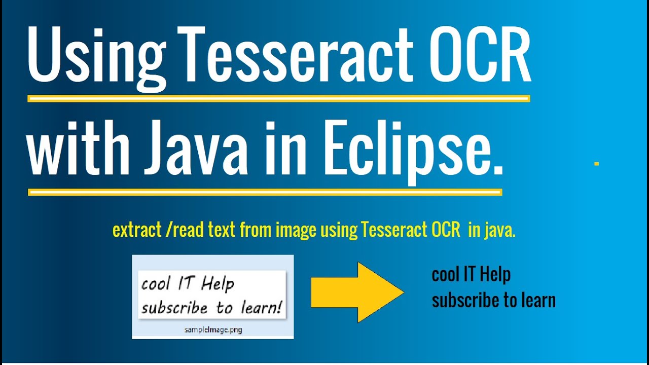 How to use Tesseract OCR with Java? | Extract text from image