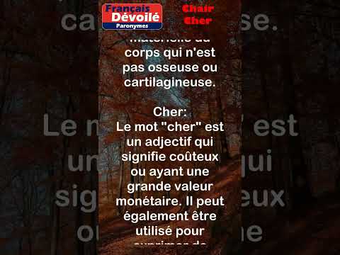 Chair et Cher (Paronymes) #shorts