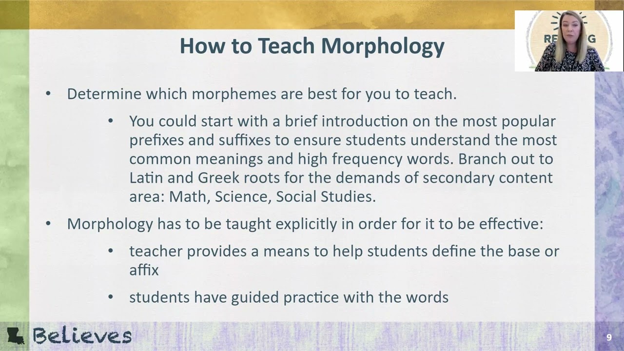 MS and HS Session 2   Morphology Part 1