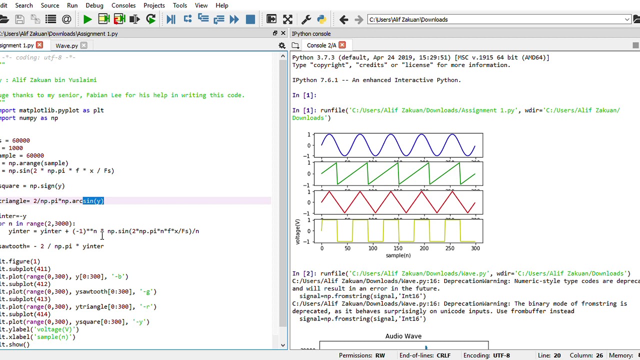 ECC3403-1 Digital Signal Processing Assignment 1