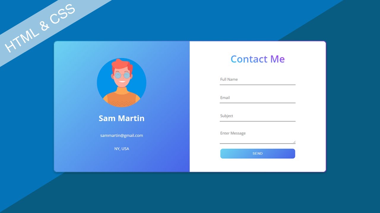 Responsive Contact Page Using HTML and CSS | Responsive | With Github Link |