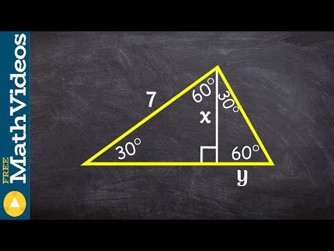 Using two 30 60 90 triangles to determine the missing lengths of a figure