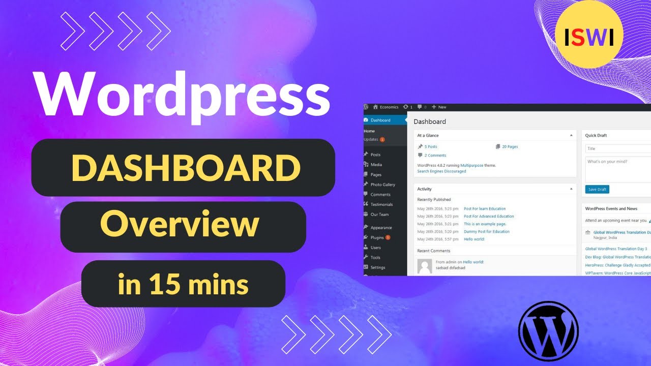 WordPress Dashboard Tutorial - Exploring the WordPress Dashboard | Learn WordPress