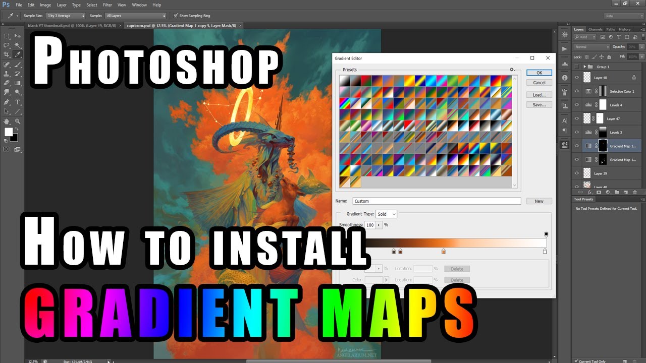 How to install Gradient Maps in Photoshop