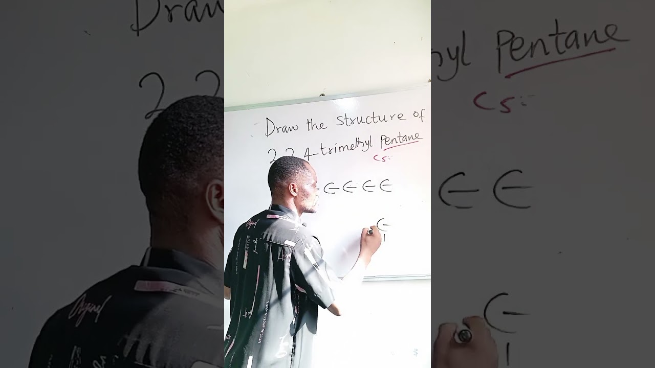 How to draw the structure of 2,2,4- trimethyl pentane #science #chemistry #learning