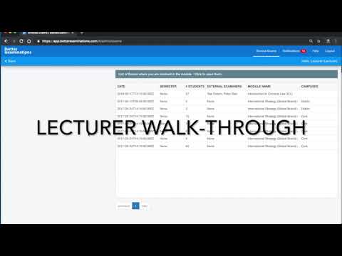 Lecturer and External Examiner Demo