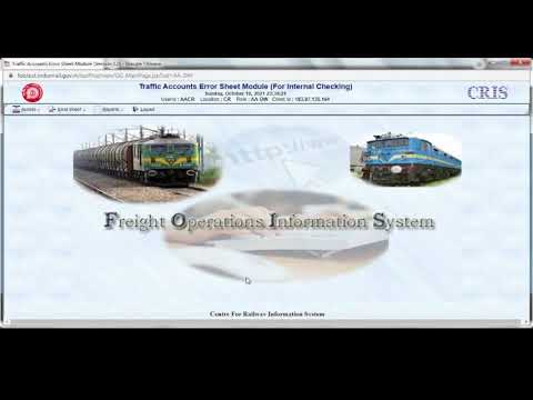 Tutorial of Demurrage & Wharfage Error Sheet Module in FOIS by Central Railway (PART-1)