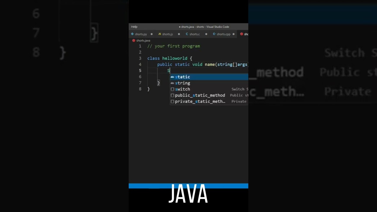 Hello world in java #javascript #java #javaprogramming #coding