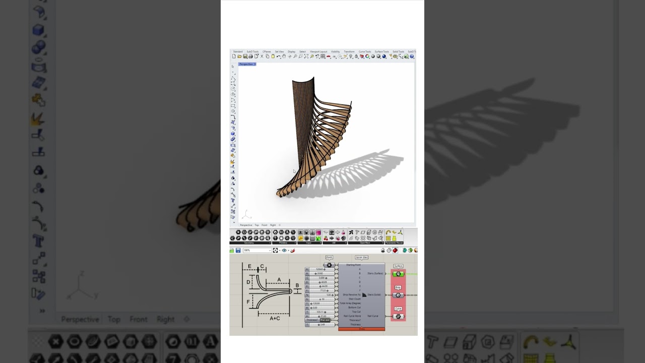 Grasshopper Tutorial (Parametric Stair) #shorts