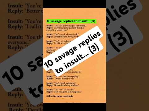 10 savage replies to insult... (3)#advance #english #englishlanguage #englishlearning #motivation