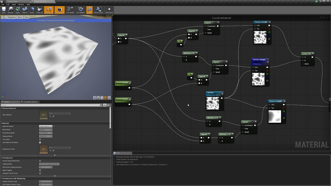 UE4 Underwater Caustics Effect | Engine Tutorial | Material in Description