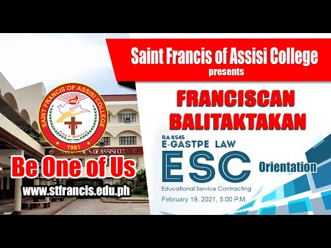 Franciscan Balitaktakan EP 2 - The Educational Service Contracting (ESC)
