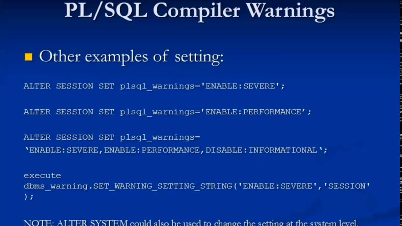 Digging Deep Into Oracle PL/SQL Compiler Warnings
