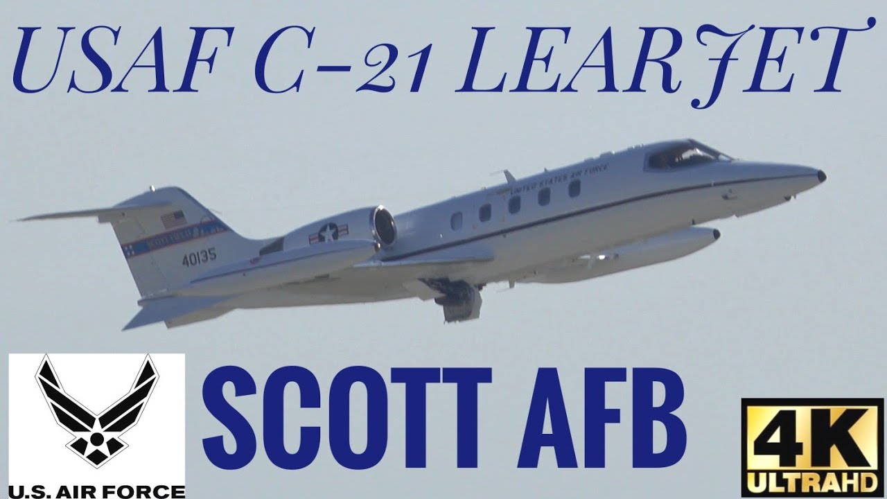 USAF C-21 Learjet 35 Airplane 458th Airlift Squadron Taking off 84-0135