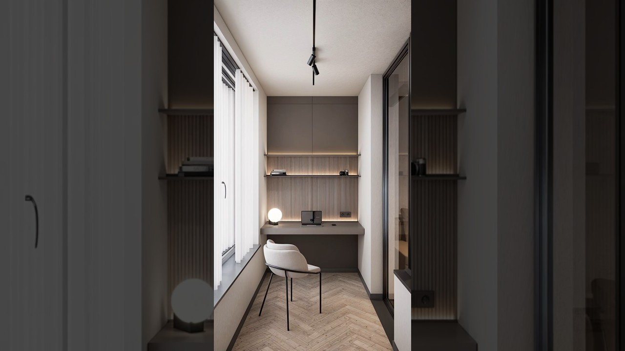 Cozy Home Office on a Small Balcony | Made with #blender  & #d5render