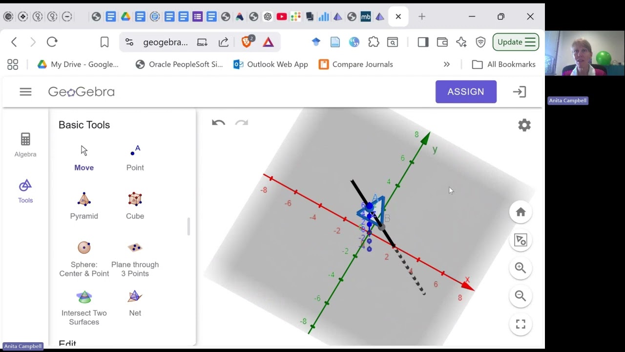 Geogebra Shadow from triangle demo