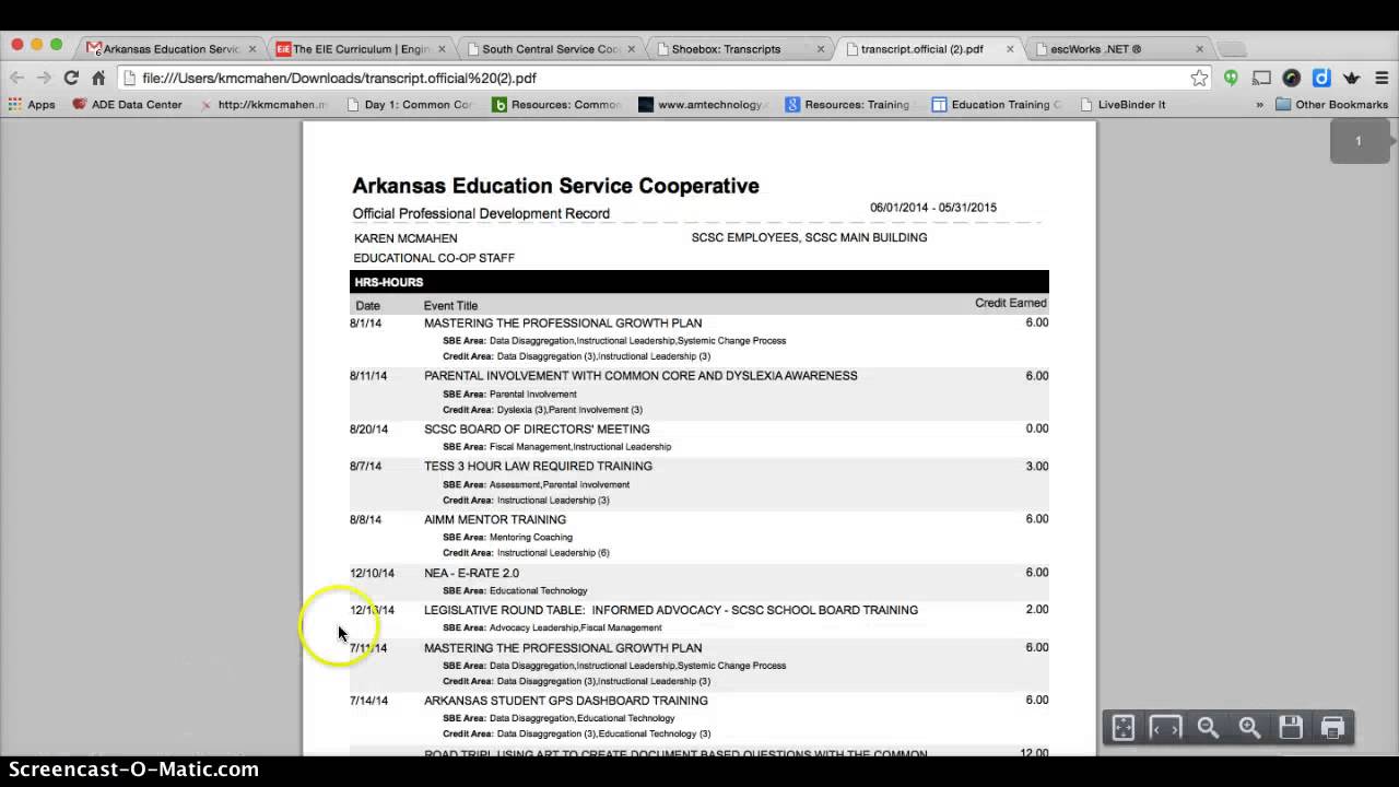 Offical Transcript and Managing Transcripts