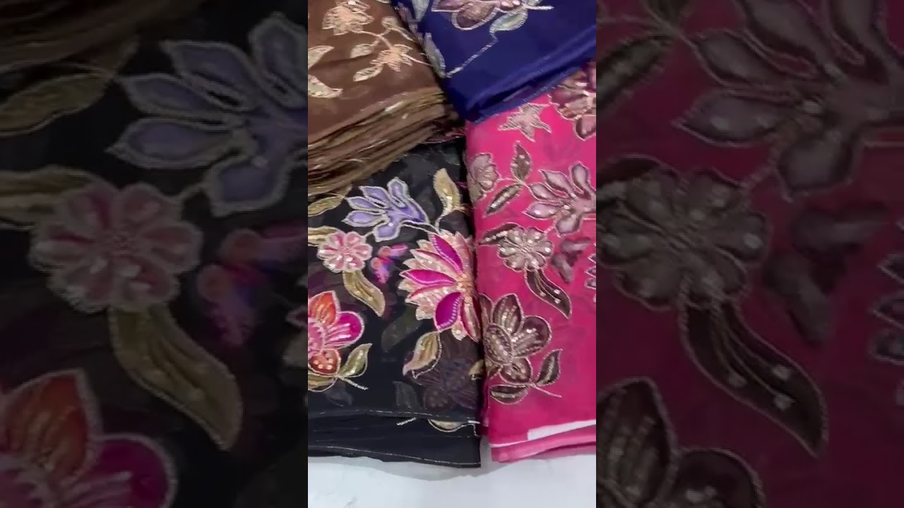 Latest Unique Designer Beautiful Floral Print with zari thread & Sequin Viscose Soft Organza Fabric