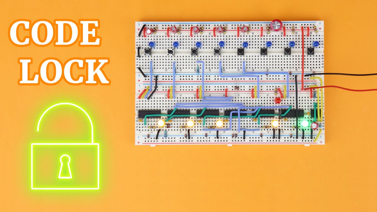 CD4017 code lock with wrong code detection