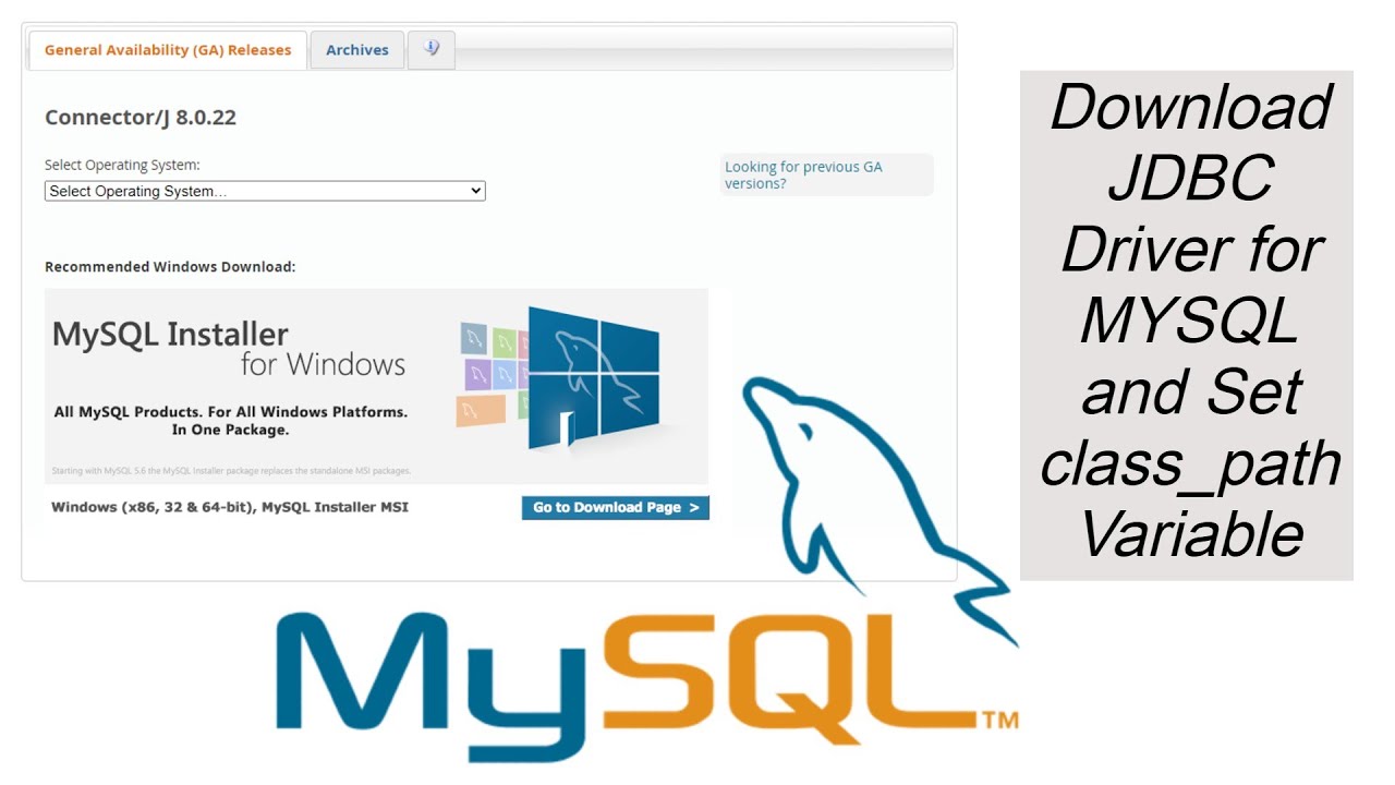 Download JDBC Driver for MySQL | Java Connector Jar File | Setting class_path variable