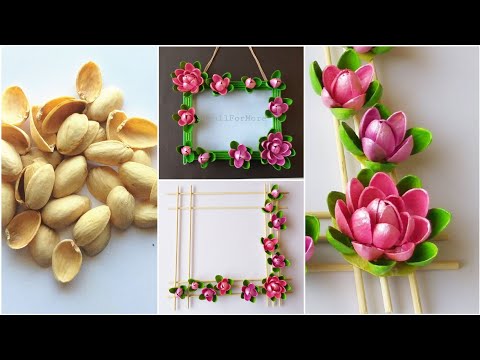 DIY Pista Shell Crafts Ideas |Beautiful Pistachio Shells Wall Decor & Photo Frame| Best out of waste