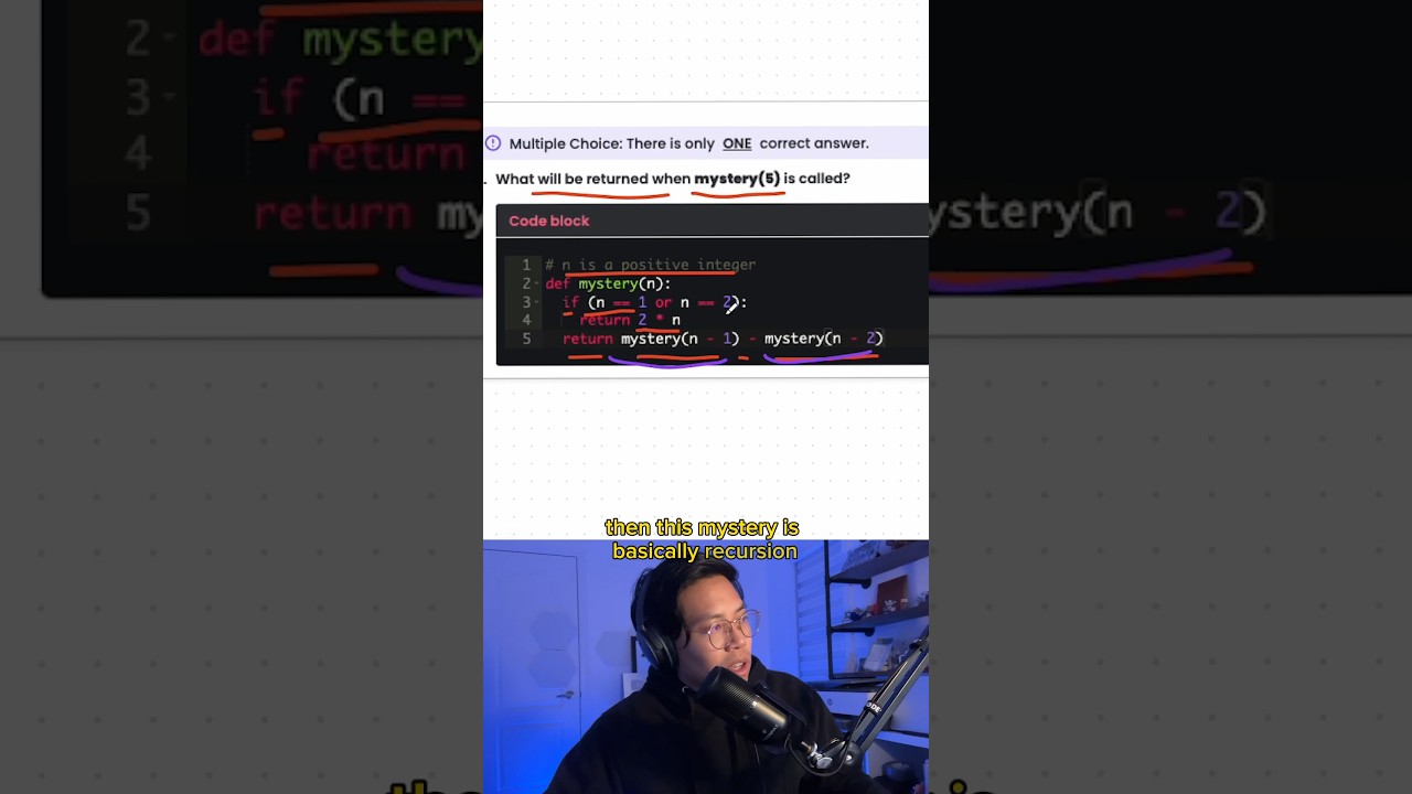 mystery question 👹 #computerscience #stem #apcs #coding #python #softwareengineer #recursion