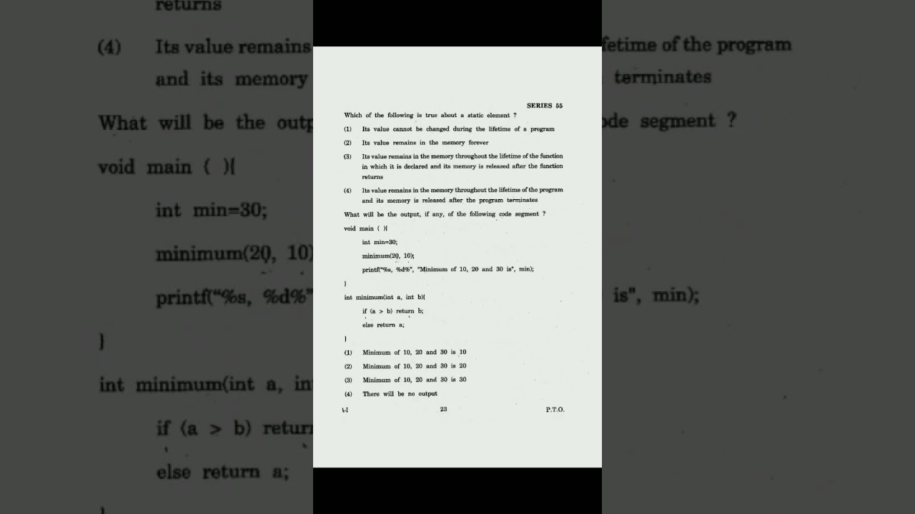 Delhi University MCA (2011) Computer science part ||#duentrance #mca #nimcet #shorts