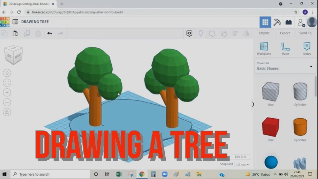 TINKERCAD - DRAWING A TREE TUTORIAL
