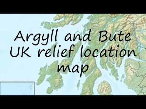 How to pronounce Argyll and Bute UK relief location map in English?