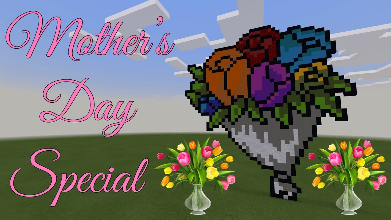 How to Build A Pixel Art Flower Bouquet!! [Mother's day special]